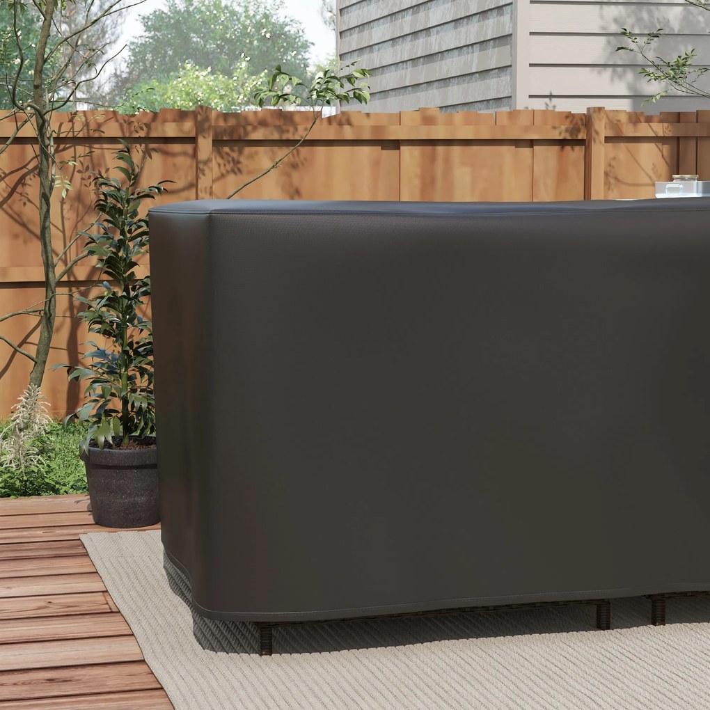 Outsunny Ochranný kryt na zahradní nábytek Vodotěsný kryt ve tvaru L na rohovou pohovku, anti-UV 250 x 79 cm Černá barva