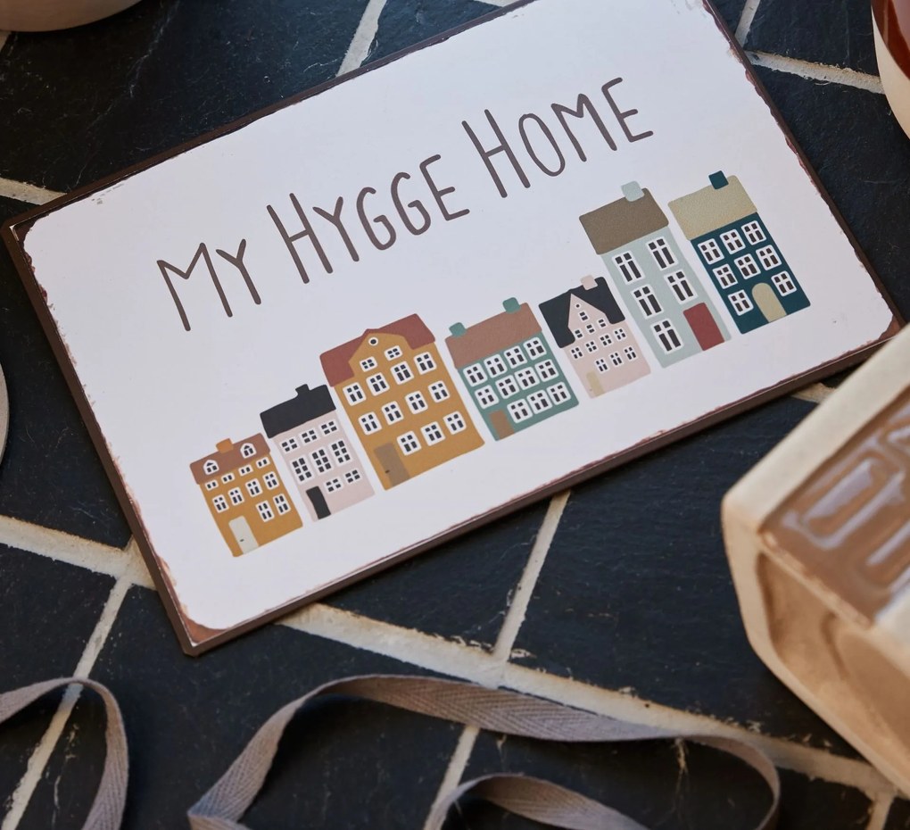 IB LAURSEN Plechová cedule My Hygge Home, multi barva, kov