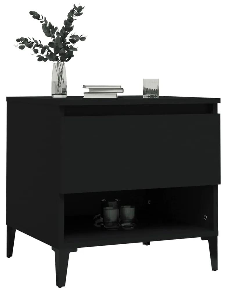 Odkládací stolek černý 50 x 46 x 50 cm kompozitní dřevo - Default Title