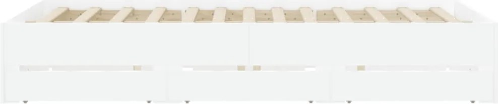 Rám postele se zásuvkami bílý 150 x 200 cm kompozitní dřevo 3207266