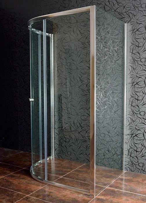 ARTTEC Sprchový kout čtvrtkruhový nástěnný BRILIANT 90 x 90 x 198 cm čiré sklo s vaničkou z litého mramoru POLARIS PAN04591