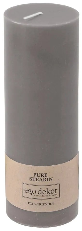 Šedá svíčka Eco candles by Ego dekor Friendly, doba hoření 60 h