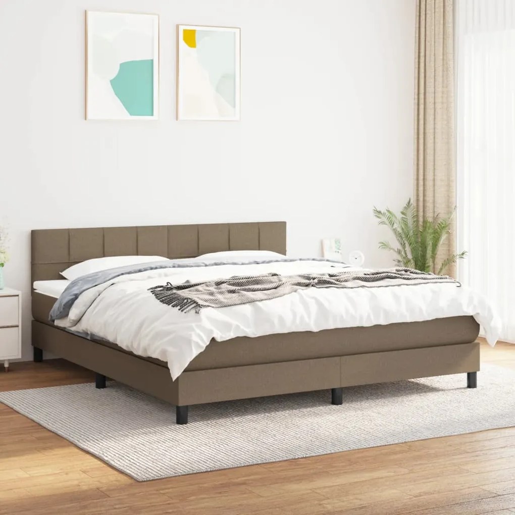 Box spring postel s matrací taupe 160x200 cm textil 3140069