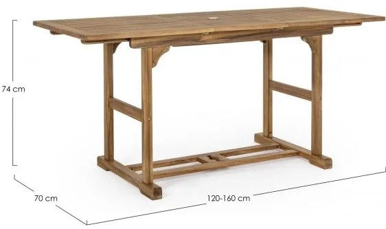 BIZZOTTO Rozkládací zahradní jídelní stůl NOEMI 120-160 cm