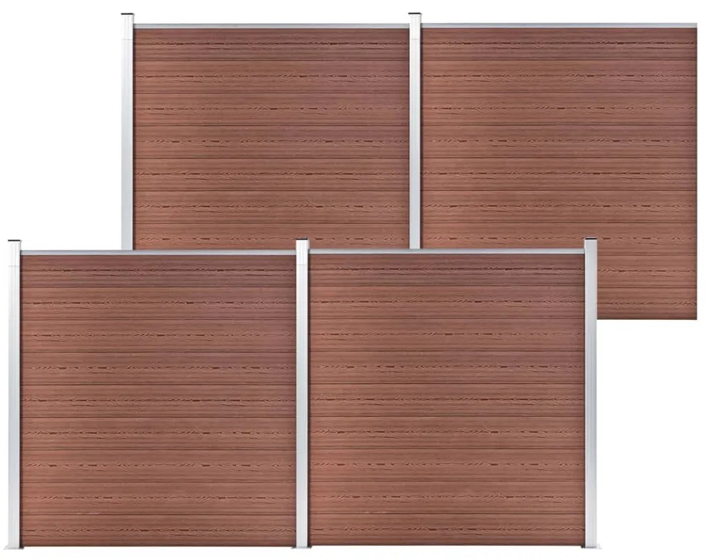 Zahradní plot WPC 699 x 186 cm hnědý 3053209