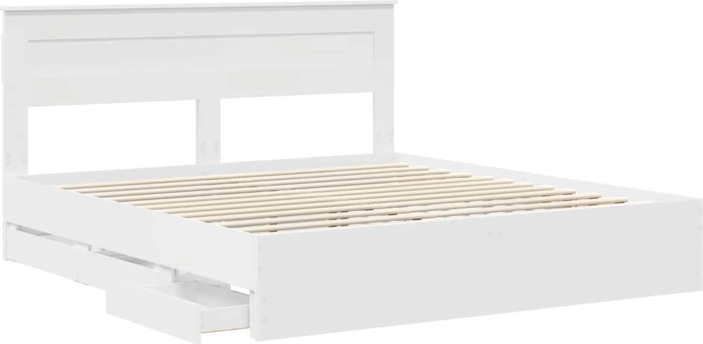 Rám postele se zásuvkou Bílá 180 x 200 cm Inženýrské dřevo 3409828