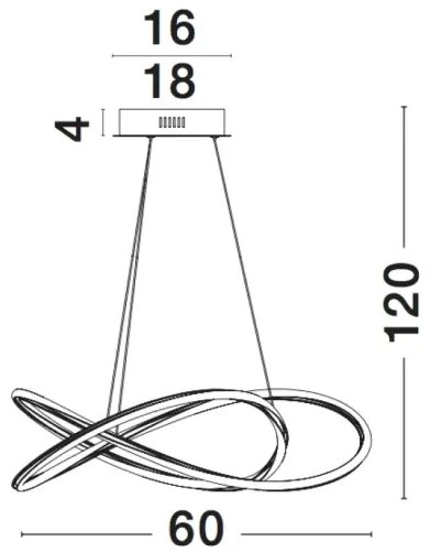 LED lustr Martino 60 Chrome