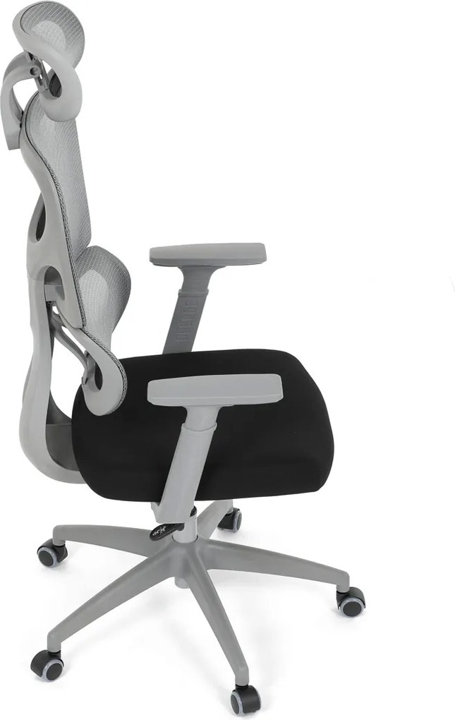 Ergonomická kancelářská židle RENEE - šedá síťovina / černá látka