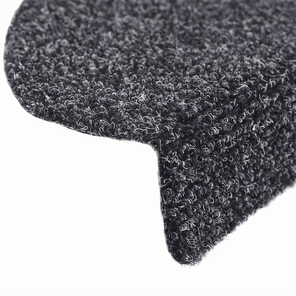 Schodové rohože samolepicí 5 ks 56 x 17 x 3 cm tmavě šedé, půlkulaté 149676