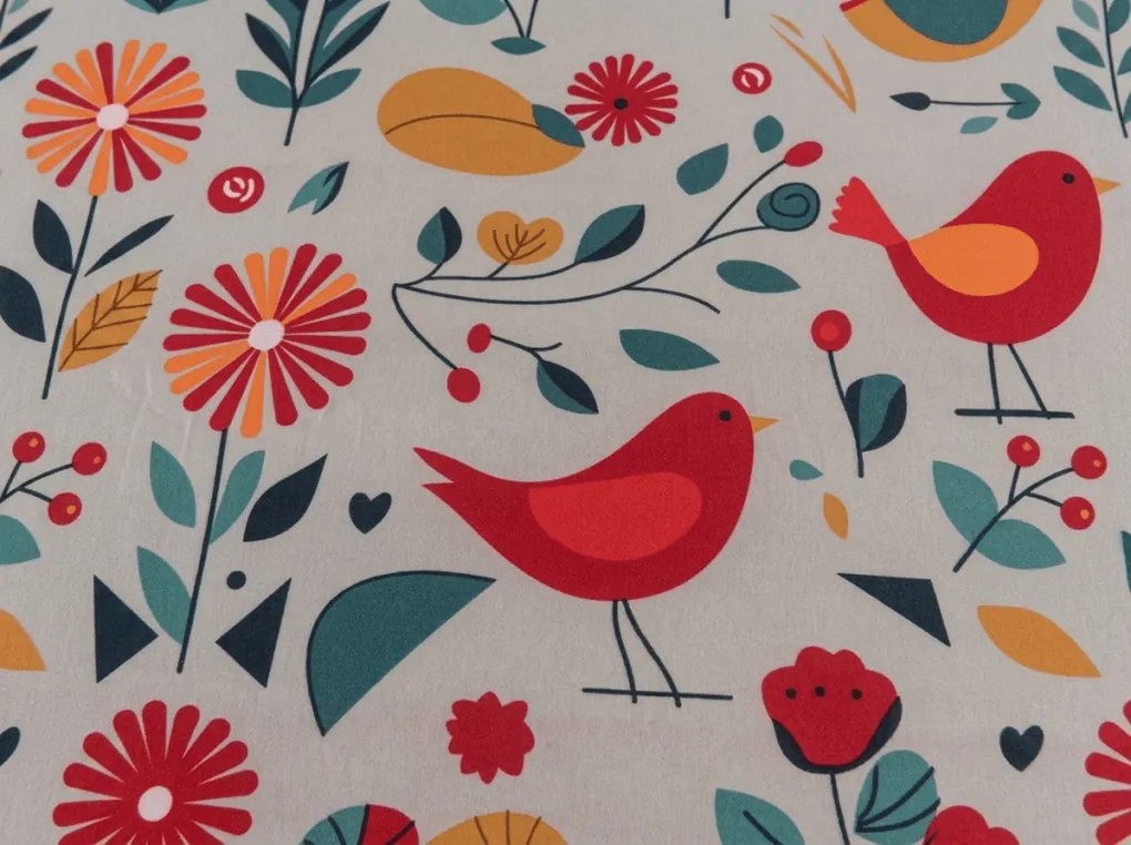 Prostěradlo z mikrovlákna RETRO PTÁČEK barevné 180x200 cm