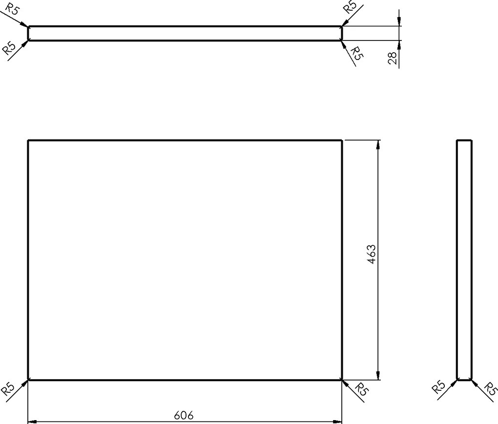 Sapho Woody deska 606 x 28 x 463 mm masiv dřevo hnědá WDS600-70 Koupelny Bernold
