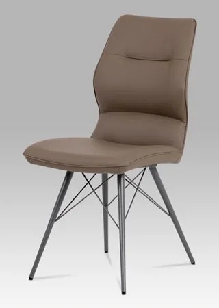 Jídelní židle z ekokůže barvy cappuccino se speciálně tvarovaným opěrákem HC-781 CAP
