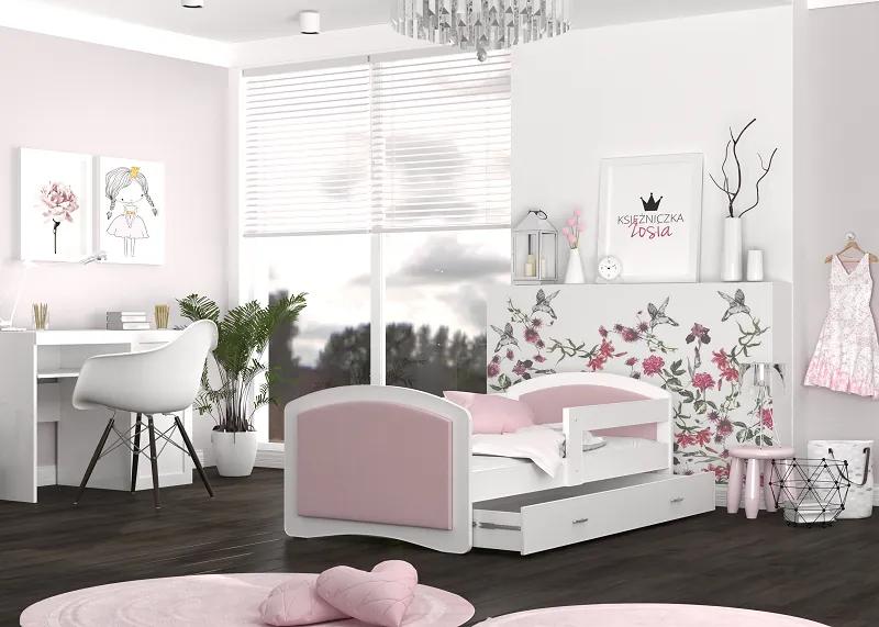 Dětská postel Megi - růžová, hladká - 180 cm
