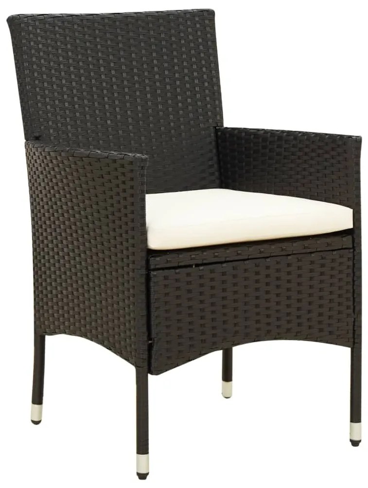 Zahradní židle s poduškami 2 ks polyratan černé,  316680