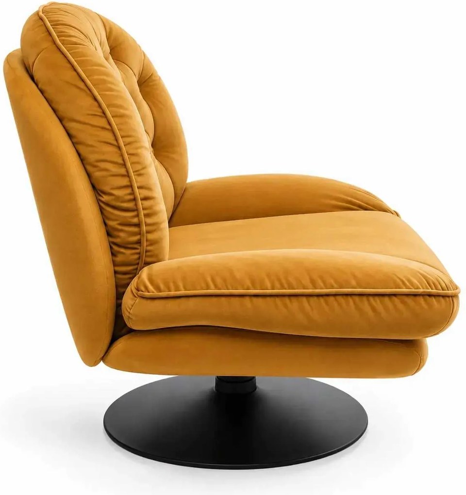 LuxuryForm DESIGN Otočné křeslo LUNA s podnožkou - medové