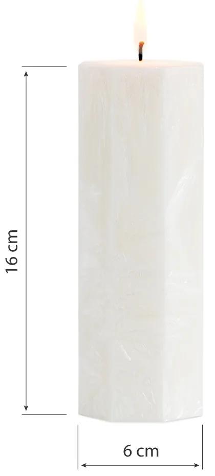 Osmistěnná svíčka z palmového vosku 6x16 cm