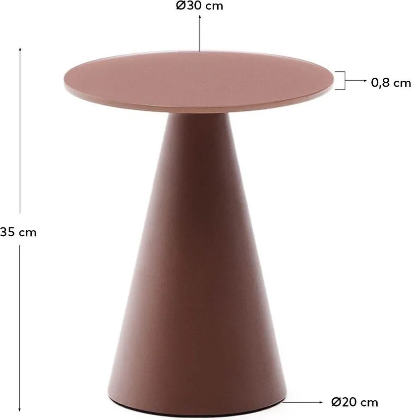 Kulatý odkládací stolek se skleněnou deskou ø 30 cm Wilshire – Kave Home