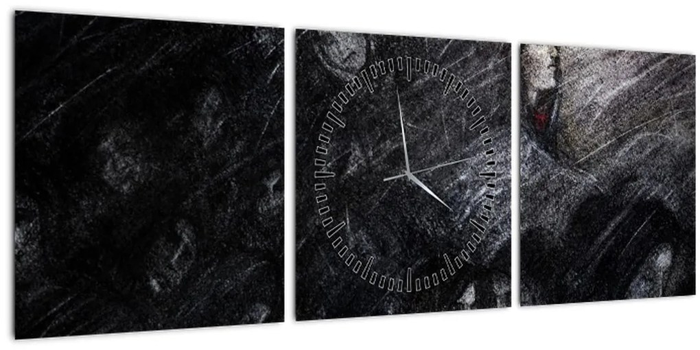 Obraz - Smutek a odříkání (s hodinami) (90x30 cm)