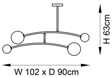 Endon 92940 - Lustr na tyči BALANCE 4xG9/3W/230V černá/bílá
