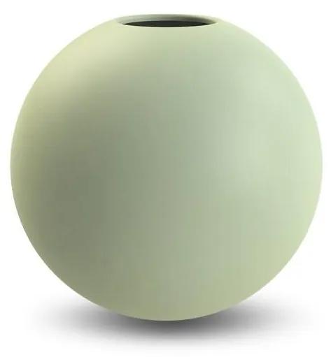COOEE Design Kulatá váza Ball Apple 8 cm, zelená barva, keramika