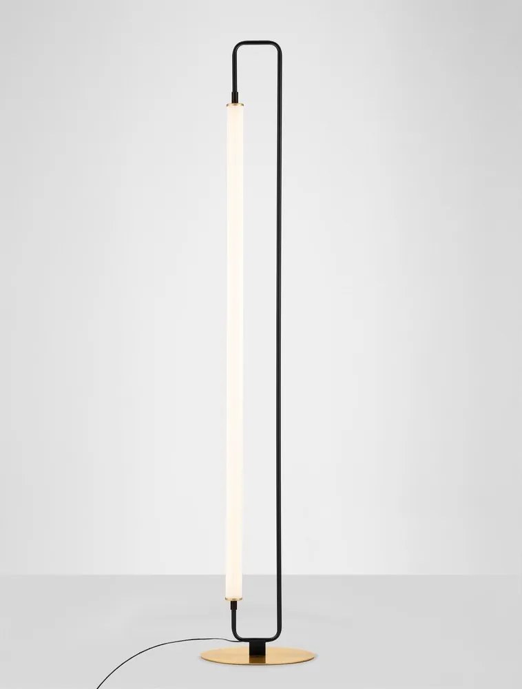 Bílá/matně černá kovová LED stojací lampa (výška 150 cm) Wetro – Nova Luce