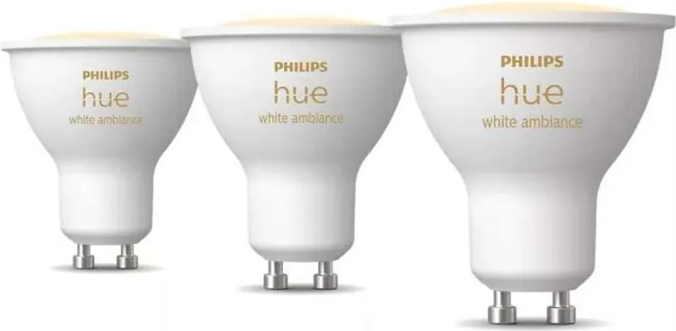 Philips Hue White Ambiance - Chytrá LED žárovka GU10, 400 lm, 3 ks 929003666703