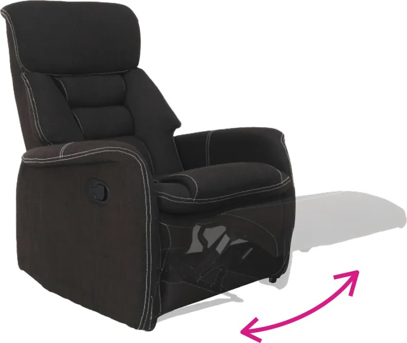 Relaxační křeslo, látka, KOMFY