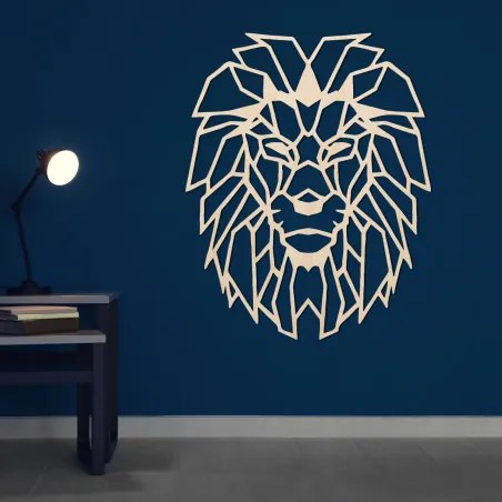 Dřevěná dekorace na zeď geometrická silueta lva I SENTOP PR0227