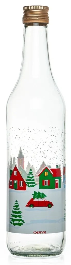 Cerve Skleněná láhev s víčkem Snow Village 0,5 l