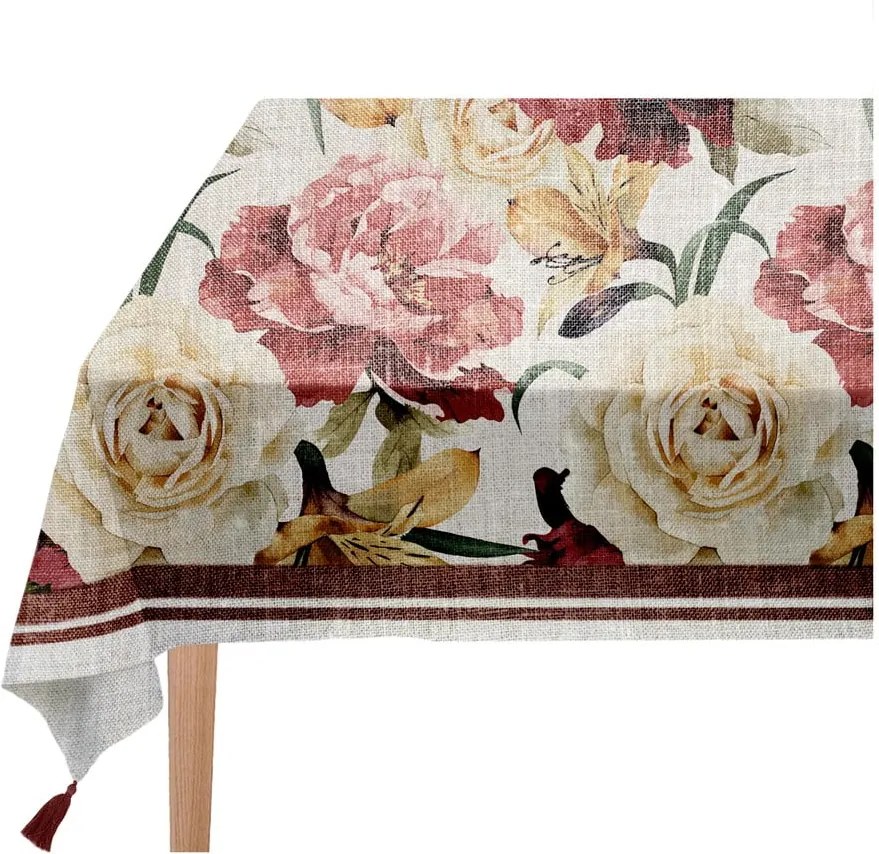 Ubrus Linen Couture Roses, 140 x 140 cm