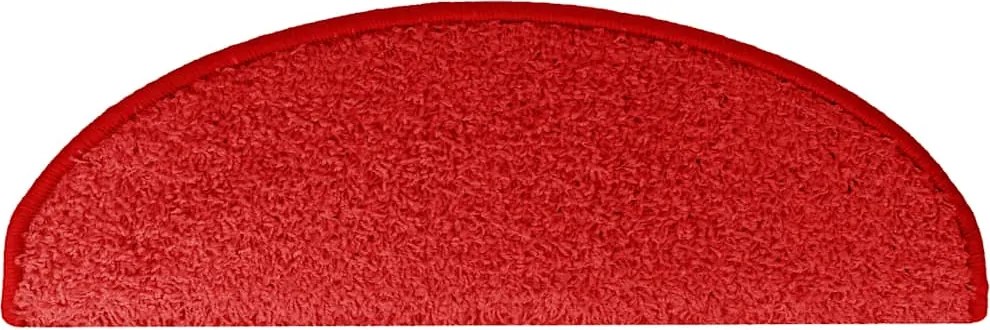 Schodové rohože 15 ks 65 x 21 x 4 cm červené, půlkulaté, velké 133907