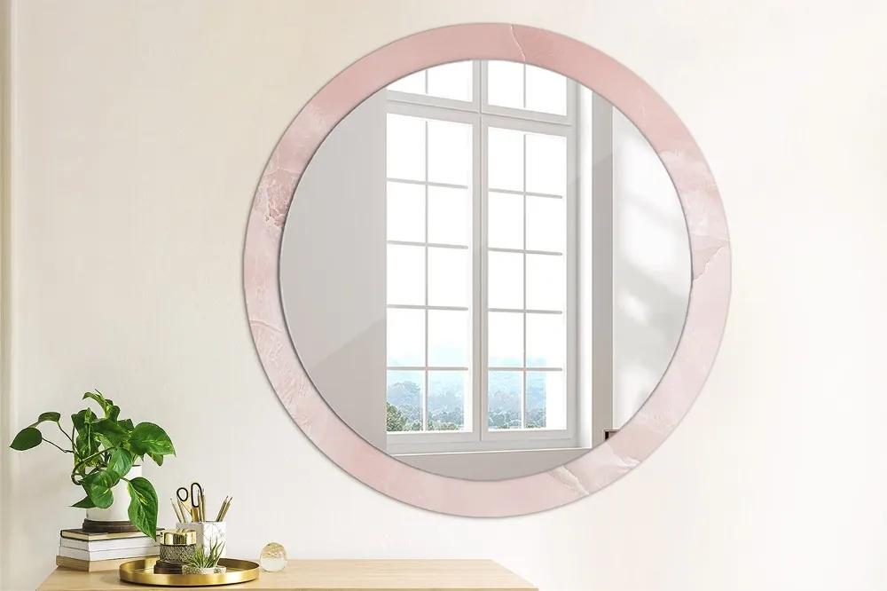 Kulaté dekorativní zrcadlo Růžový kámen fi 90 cm