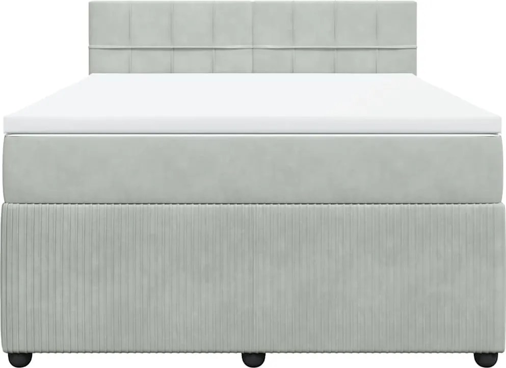 Box spring postel s matrací světle šedá 160x200 cm samet 3287782