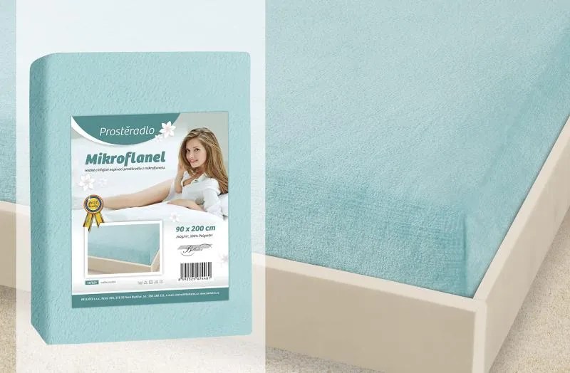 Bellatex Prostěradlo Mikroflanel Modrá 90x200 cm