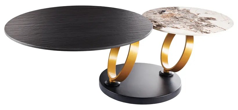 Massive home | Konferenční stolek DANCING RINGS GOLD otočný