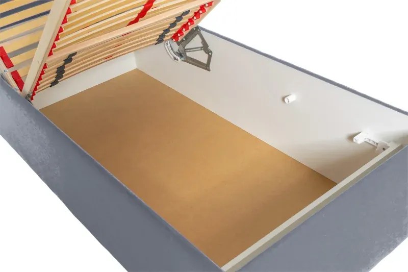 Postel ALMA s lamelovým roštem 2, 200x90, šedá (č.43/nohy buk)