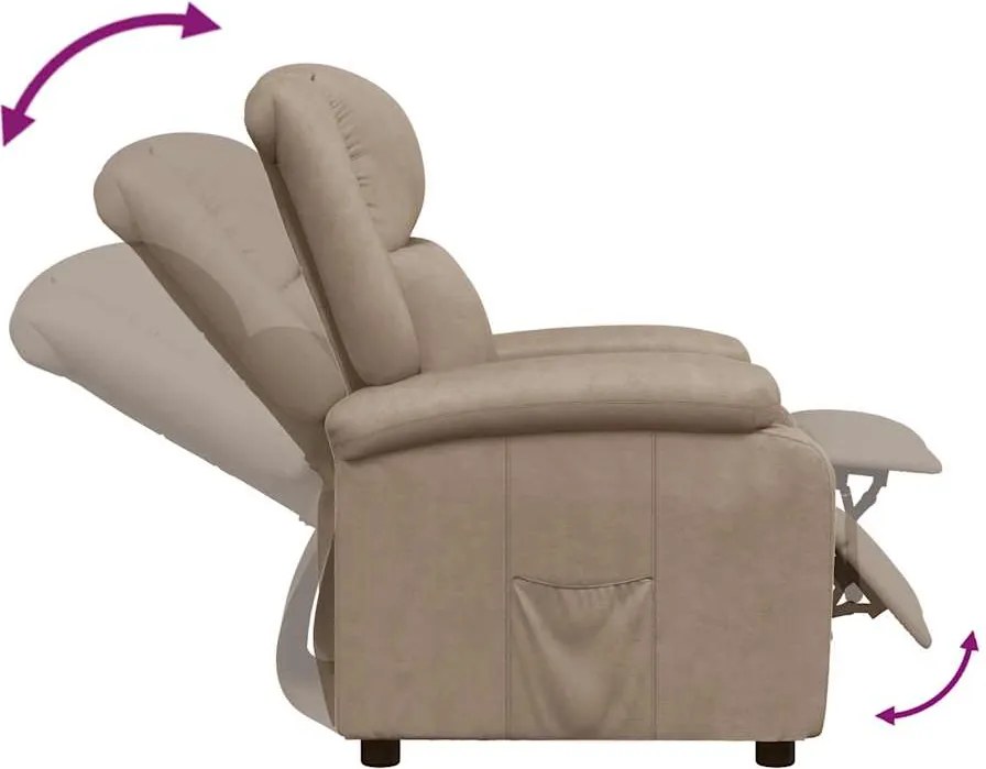 Polohovací křeslo cappuccino umělá kůže 340175