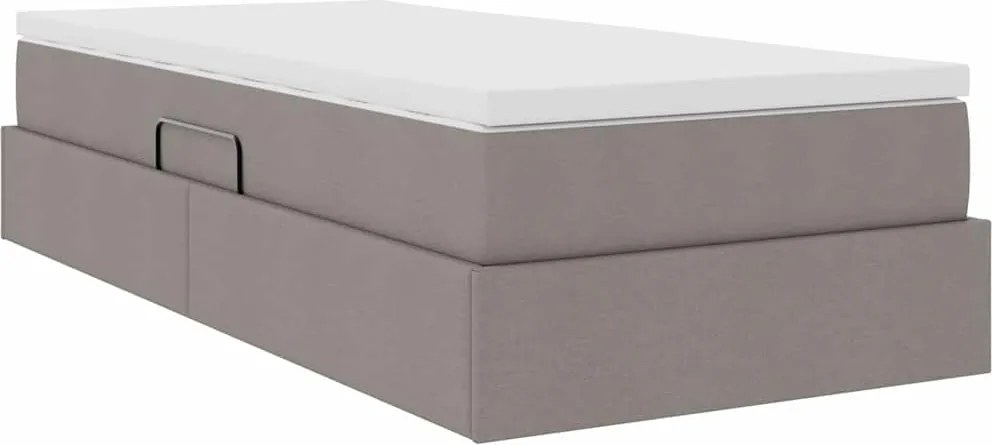 Postel s úložným prostorem a matrací Taupe 100 x 200 cm 3370209