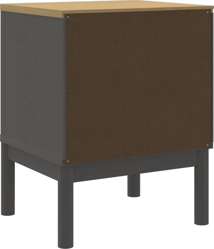 vidaXL Noční stolek 45 x 39 x 57 cm masivní borové dřevo [374004] Barva: Šedá