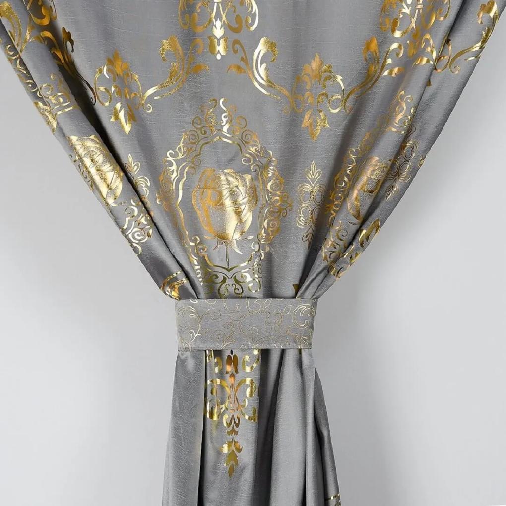 BytoTex Luxusní hotové kusové záclony - Donatella šedá 300x250 cm