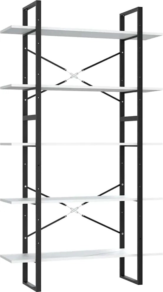 Knihovna s 5 policemi bílá 100 x 30 x 175 cm kompozitní dřevo 3081998