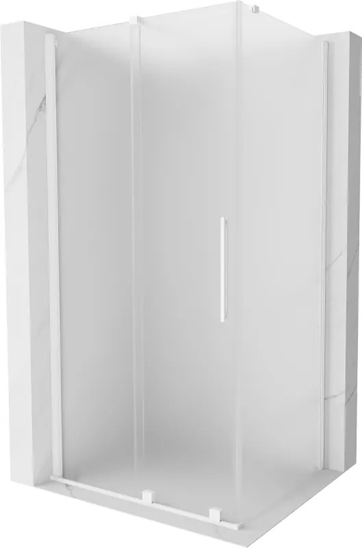 Mexen Velar, sprchový kout s posuvnými dveřmi 110 x 85 cm, 8mm sklo námraza, bílá matná, 871-110-085-31-20