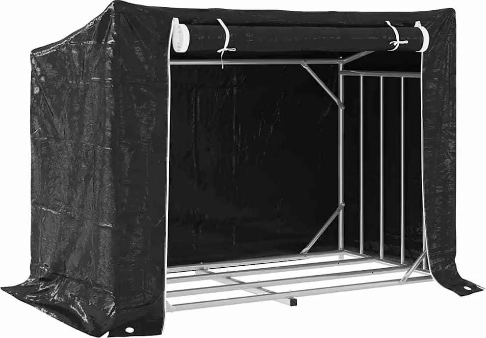vidaXL Stojan na palivové dřevo s krytem 151x80,5x110,5 cm [4104942]