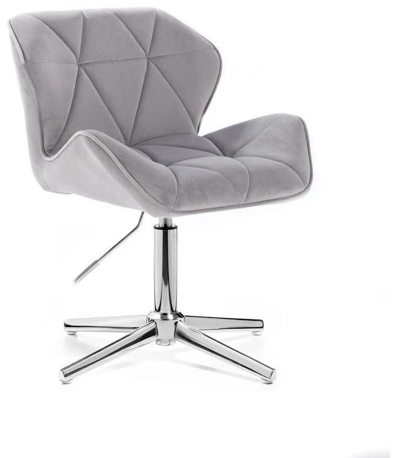 LuxuryForm DESIGN Otočná židle MILANO VELUR na stříbrném kříži - světle šedá