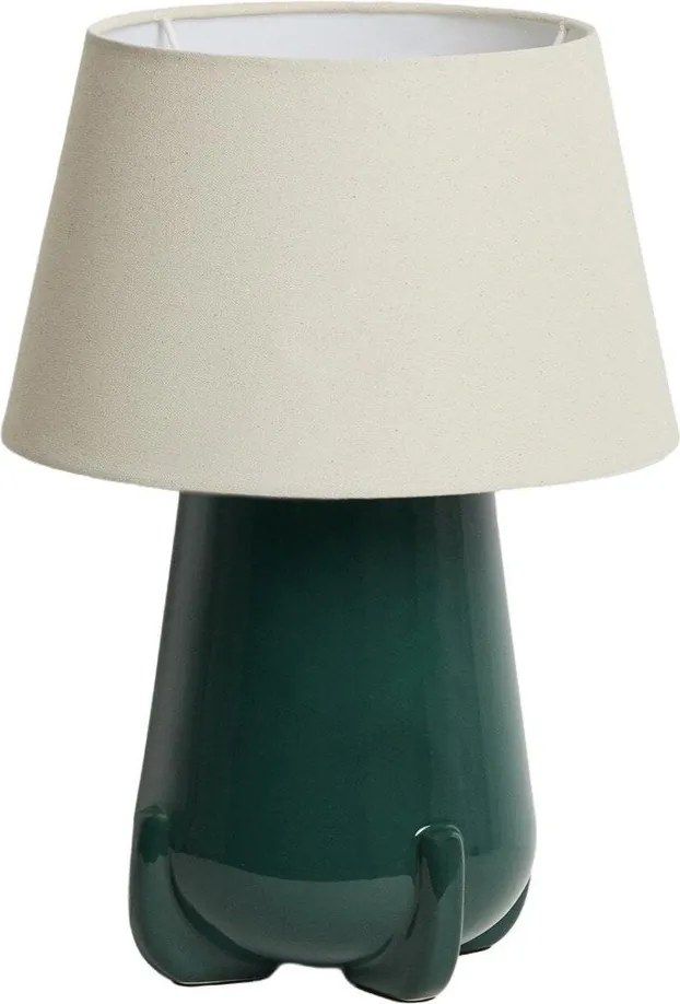 Zelená/slonovinová keramická stolní lampa (výška 45,5 cm) Odra – Kave Home