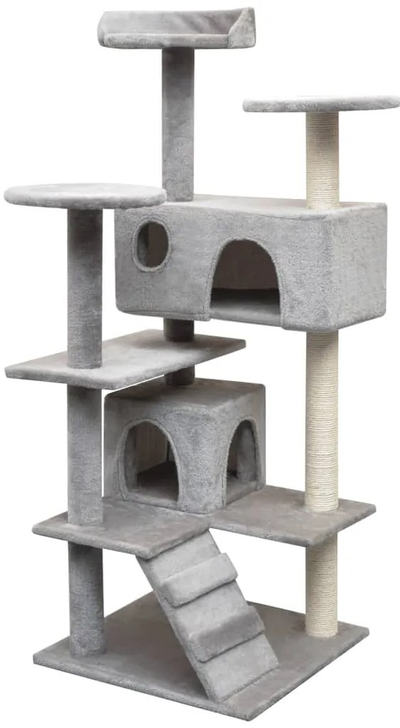 Škrabadlo pro kočky se sisalovými sloupky 125 cm šedá 170475