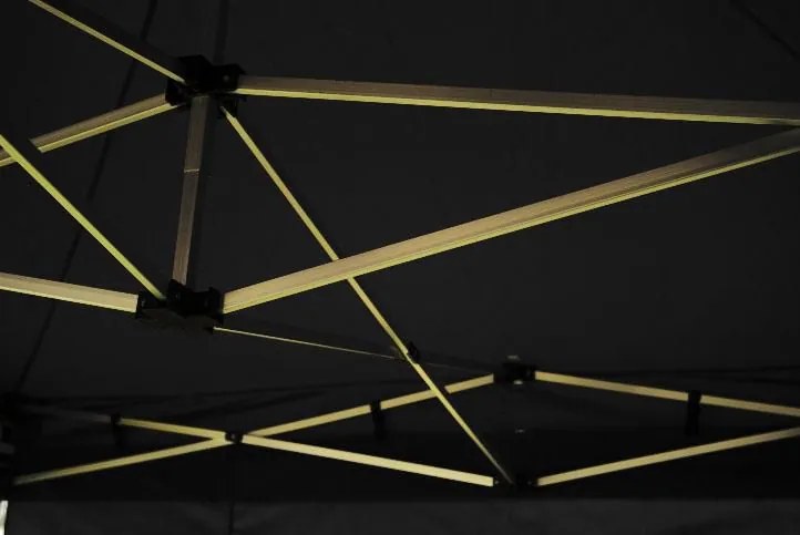 Nůžkový párty stan 3 × 6 m s bočními stěnami, černý