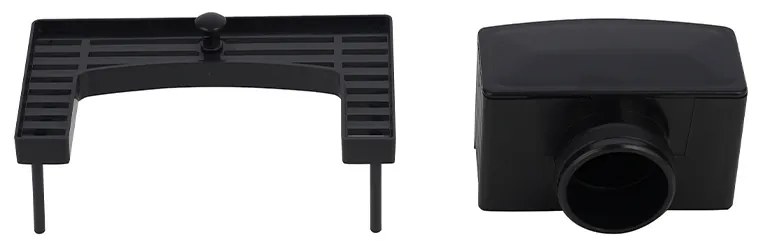 BPS-koupelny Čtvercový sprchový odtokový žlab 2in1 DL06-G1 HYD-3871 15x15 cm, černý