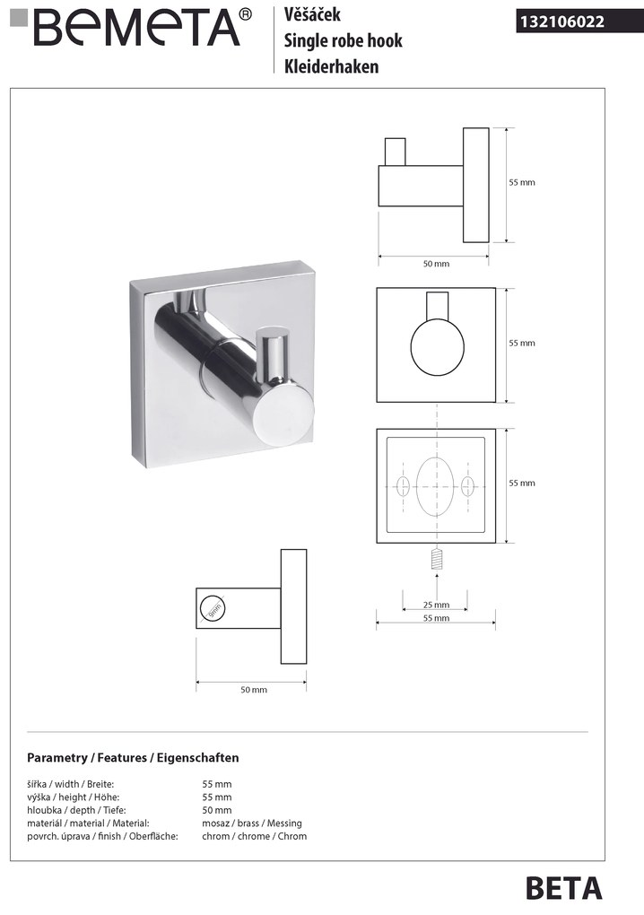 Bemeta Design BETA: Háček - 132106022