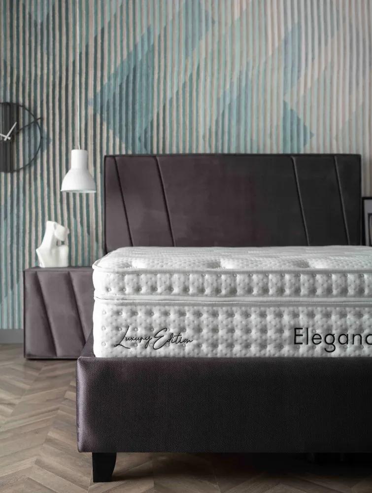 Čalouněná postel ELEGANCE NEW s matrací - černá 120 × 200 cm